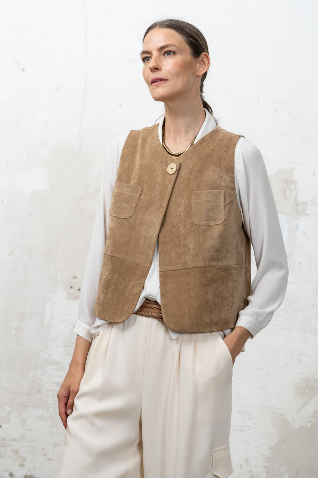 Chaleco Emma camel| Rivera